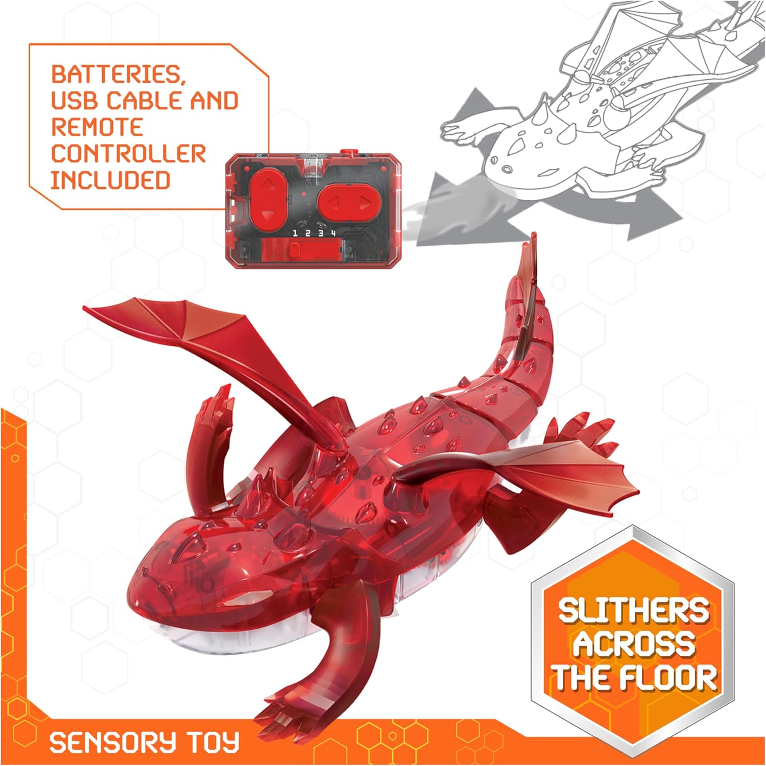 HEX Bots Remote Control Dragon, Rechargeable Robot Dragon Toys for Kid ...